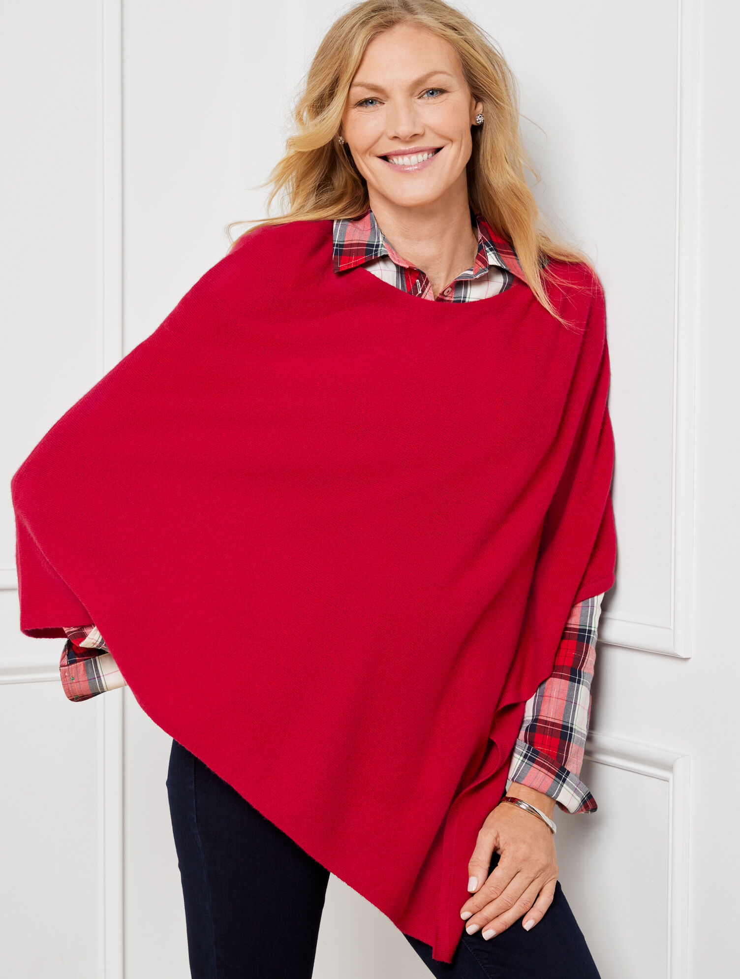 Cashmere Asymmetrical Poncho | Talbots