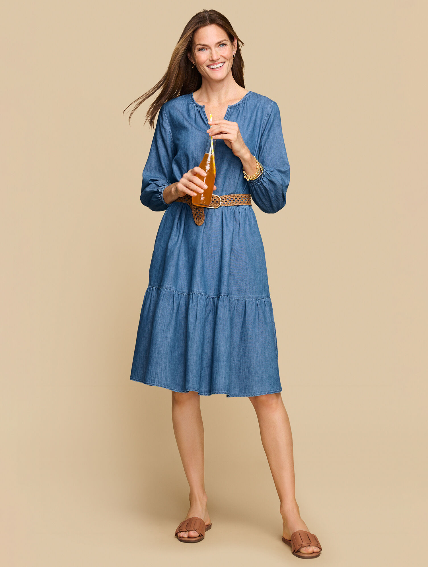 Tiered Denim Dress | Talbots