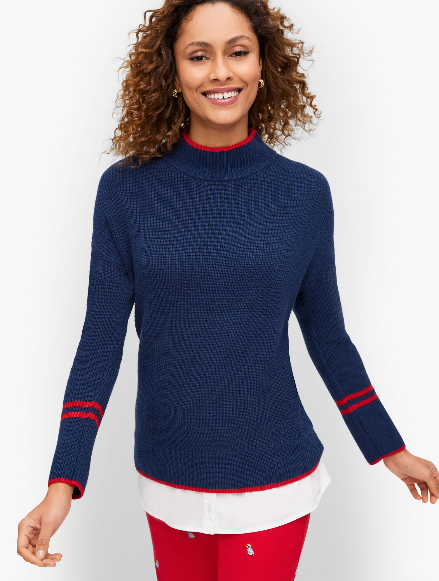 Woven Hem Sweater | Talbots