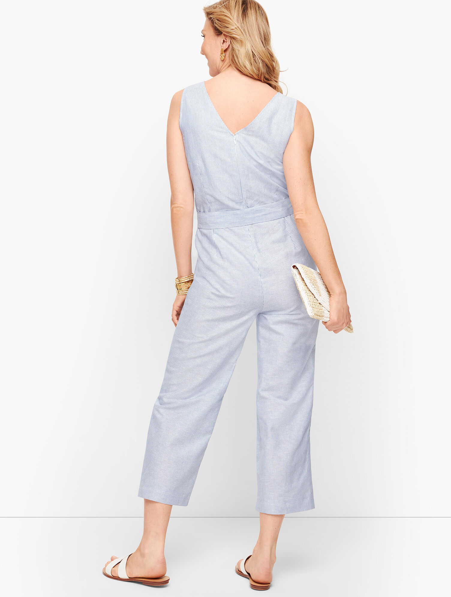 Linen Stripe Jumpsuit | Talbots