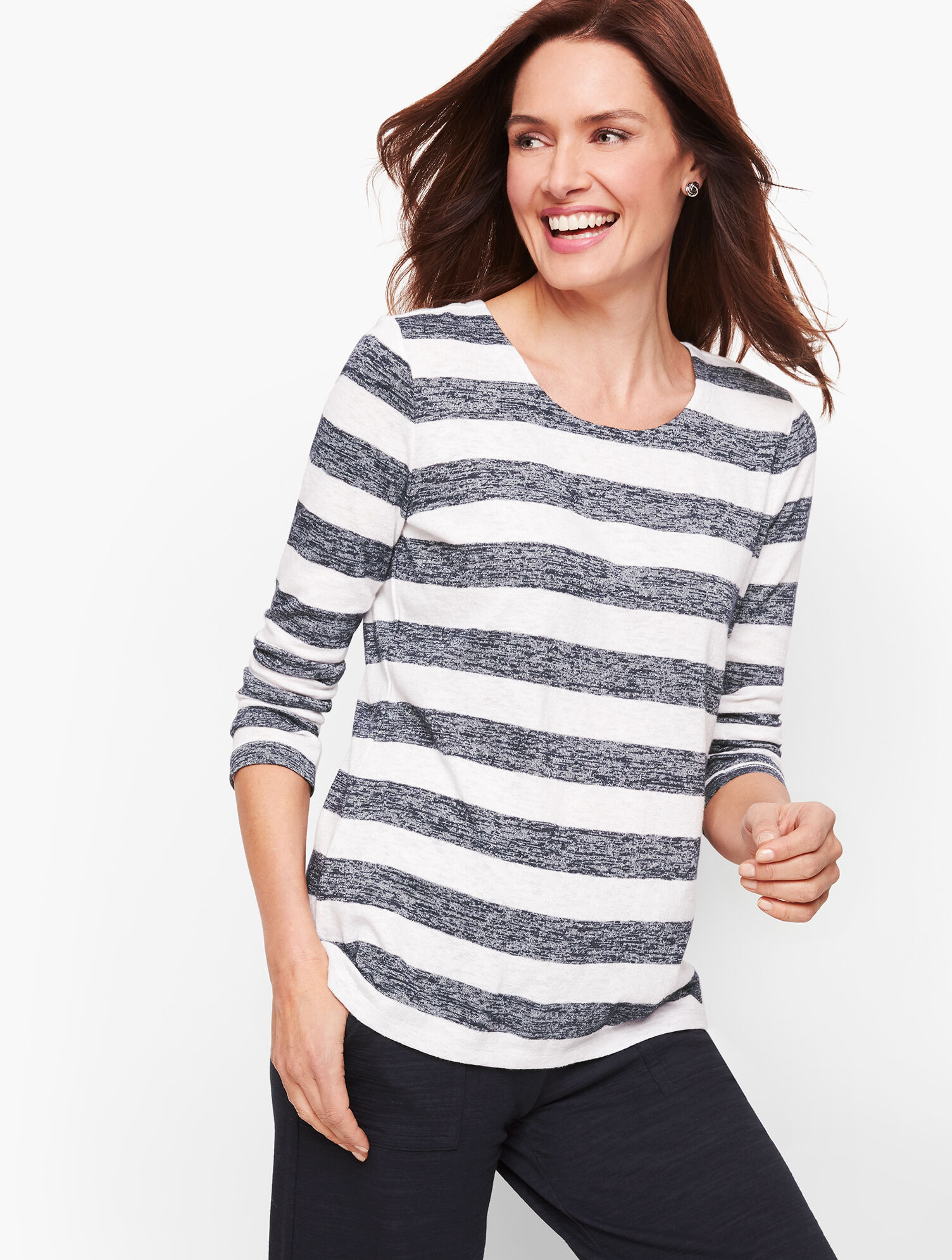 Stripe Cutout Back Top - Bicolor | Talbots