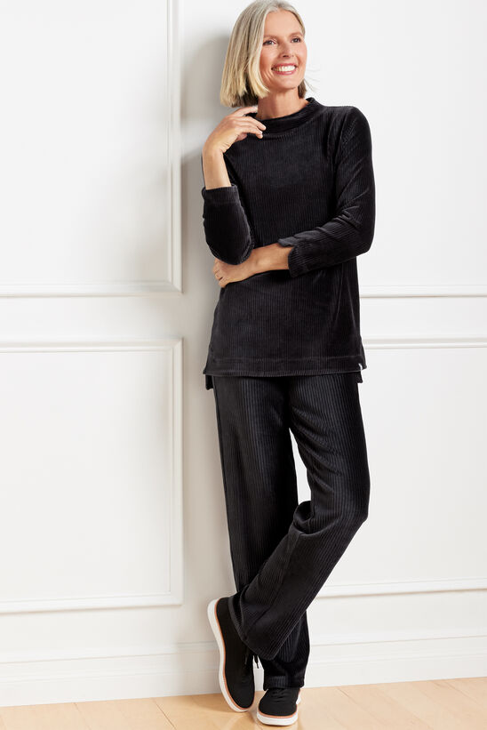 Ribbed Velour Mockneck Pullover | Talbots