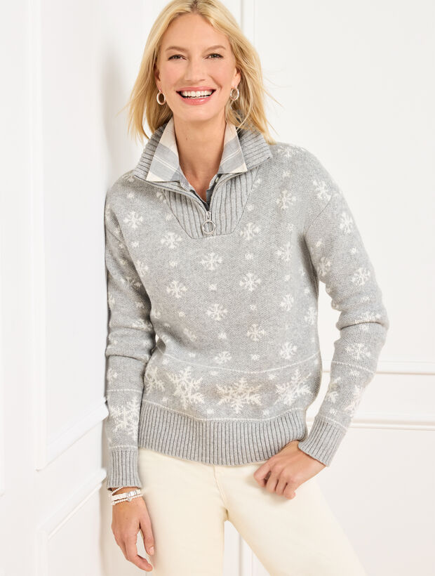 Half-Zip Sweater - Snowflake | Talbots
