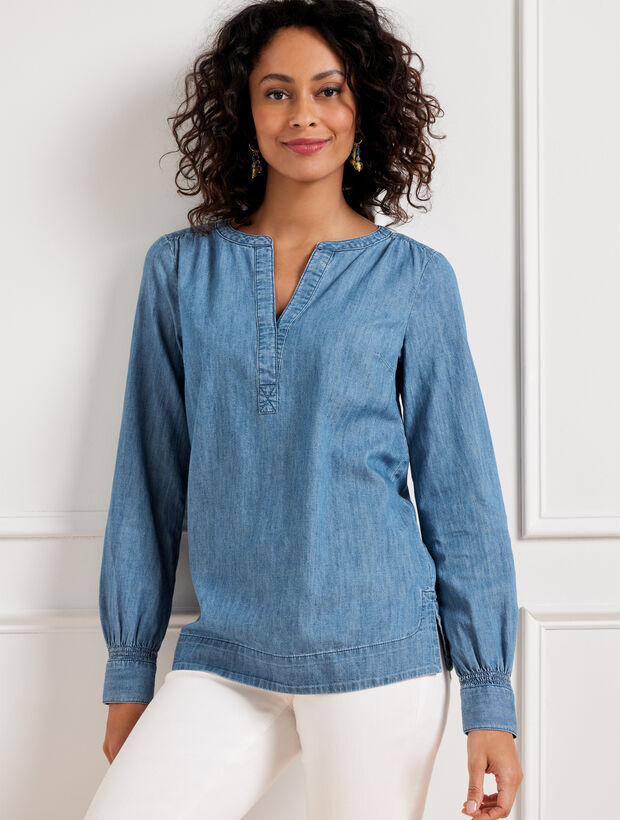 Denim Popover - Blue Reef Wash | Talbots