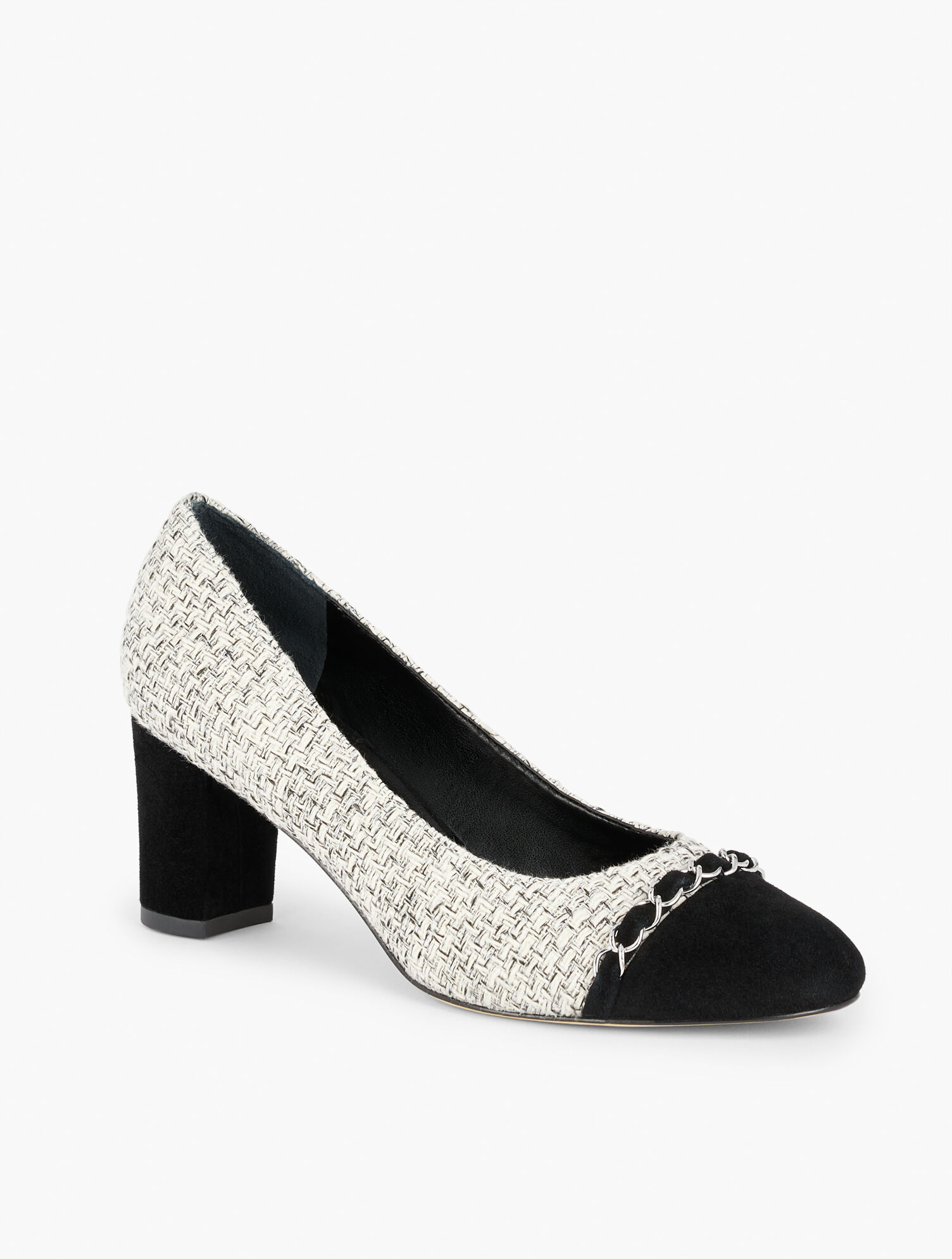 Ellery Chain Block Heel Pumps - Brooke Tweed | Talbots