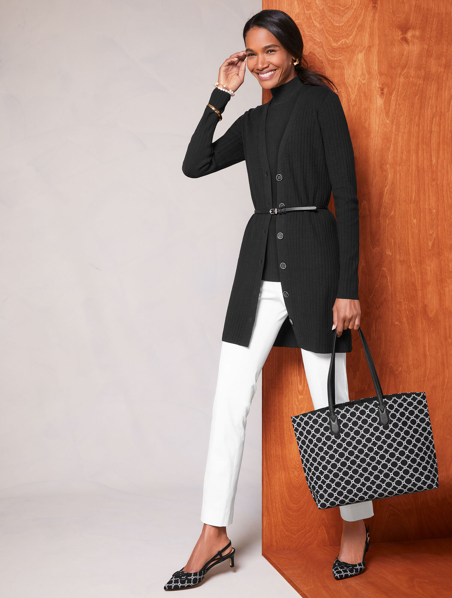 Lattice Jacquard Tote | Talbots