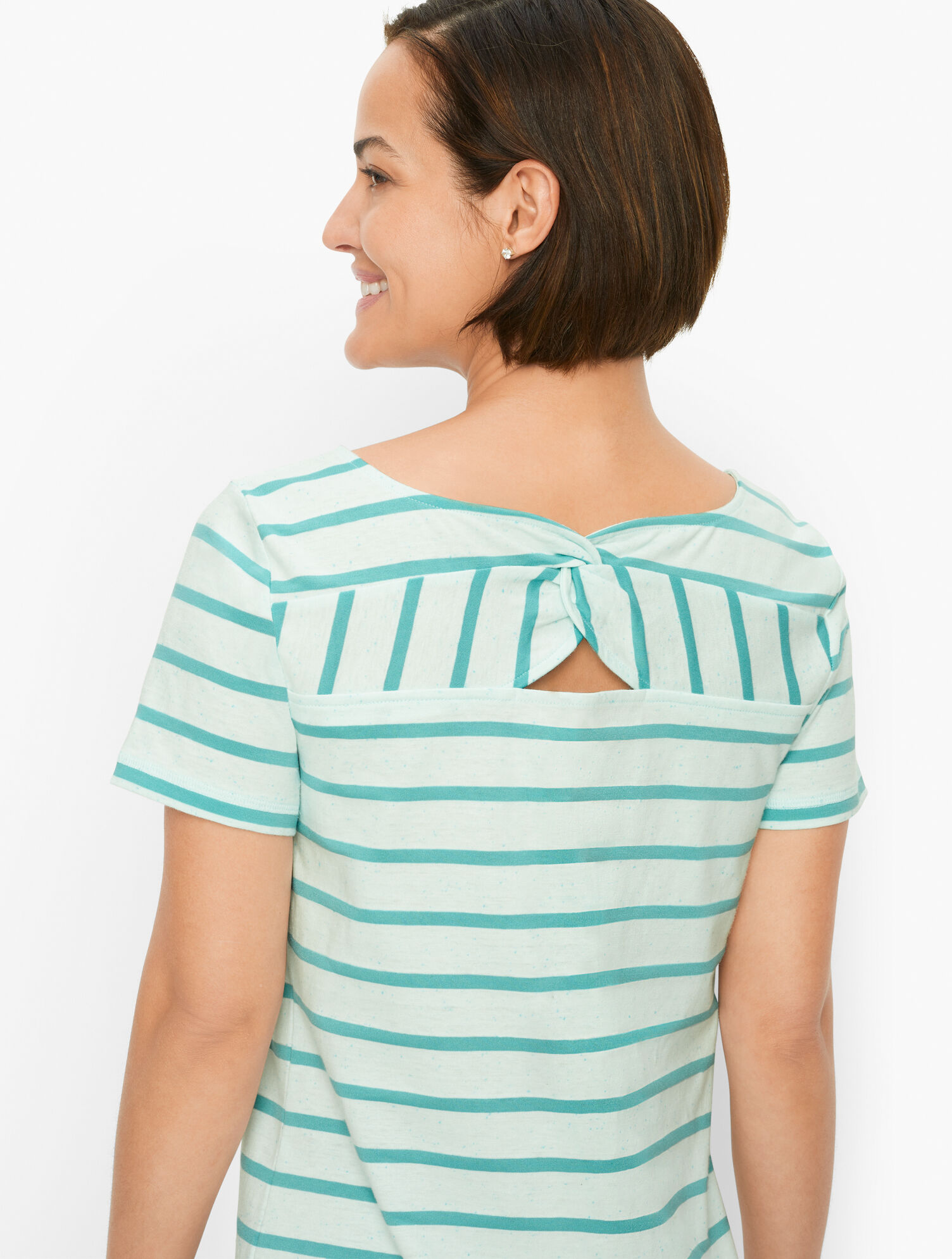 Twist Back Stripe Jersey Tee | Talbots