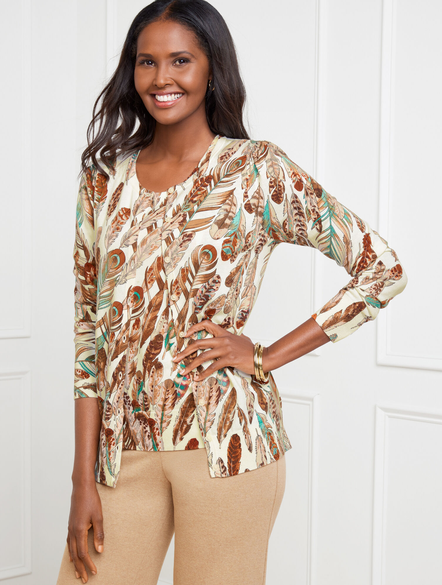 Charming Cardigan - Falling Feathers | Talbots