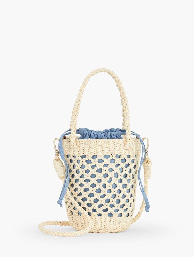 straw bag with drawstring