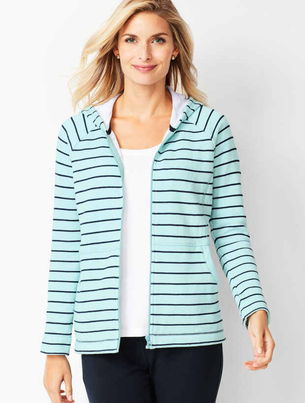 Stripe Cotton Hoodie | Talbots