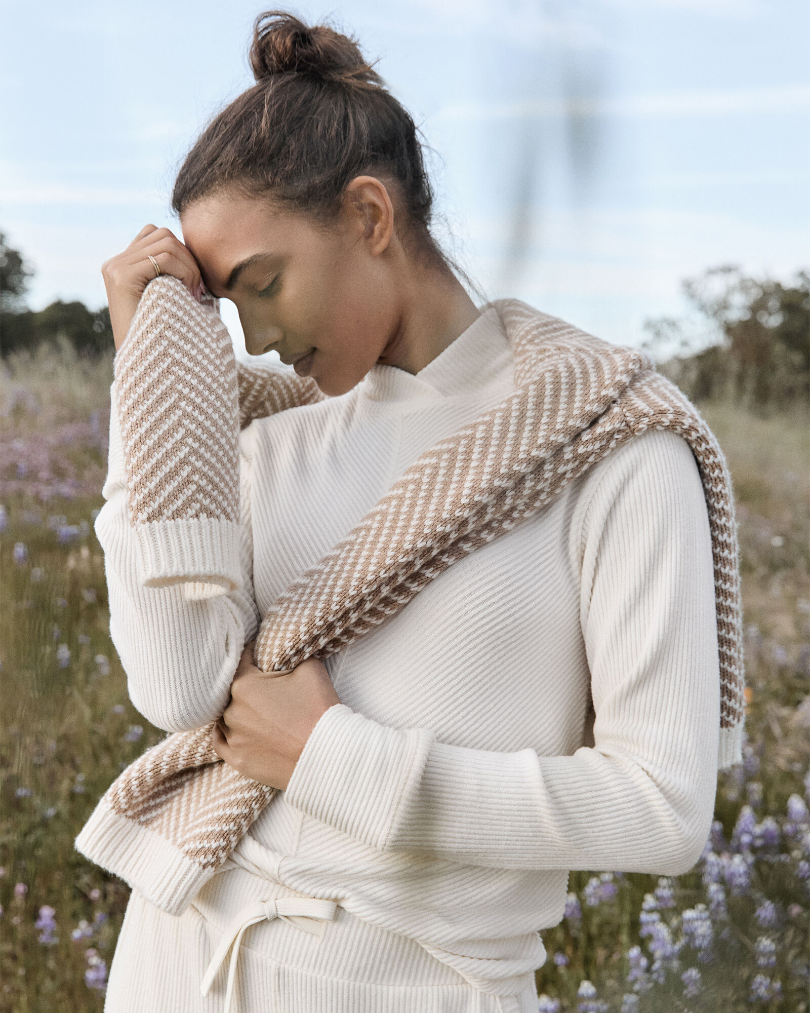 Sweater Knit Crossover Mockneck Top | Haven Well Within