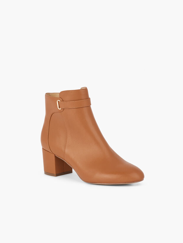 Maud Strap Leather Ankle Boots | Talbots