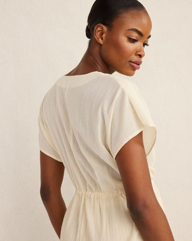 Organic Cotton Crinkle Gauze Flutter Sleeve Top | Haven Well Within