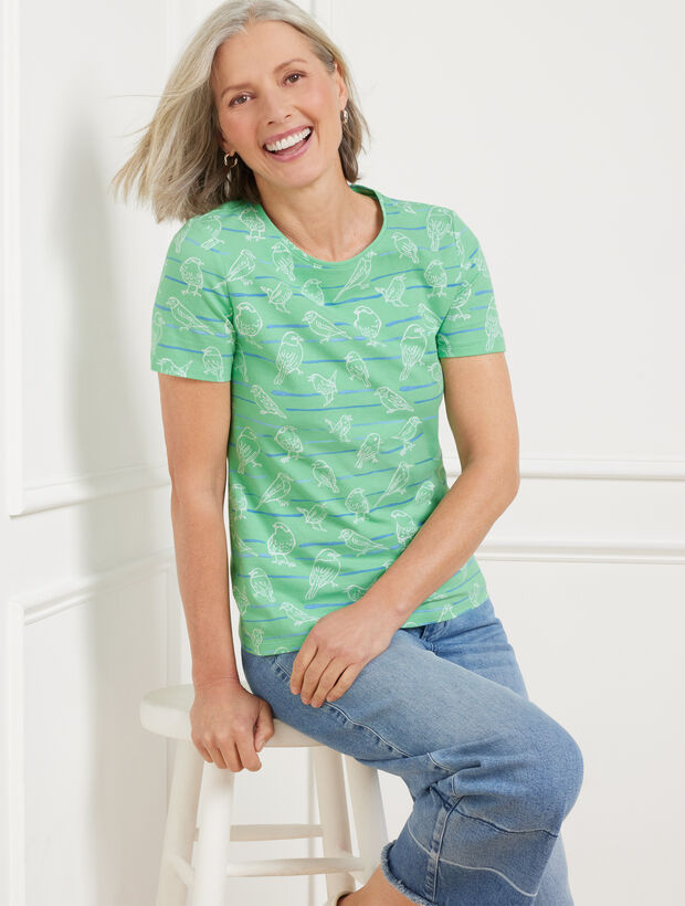 Crewneck Tee - Bird Stripes | Talbots