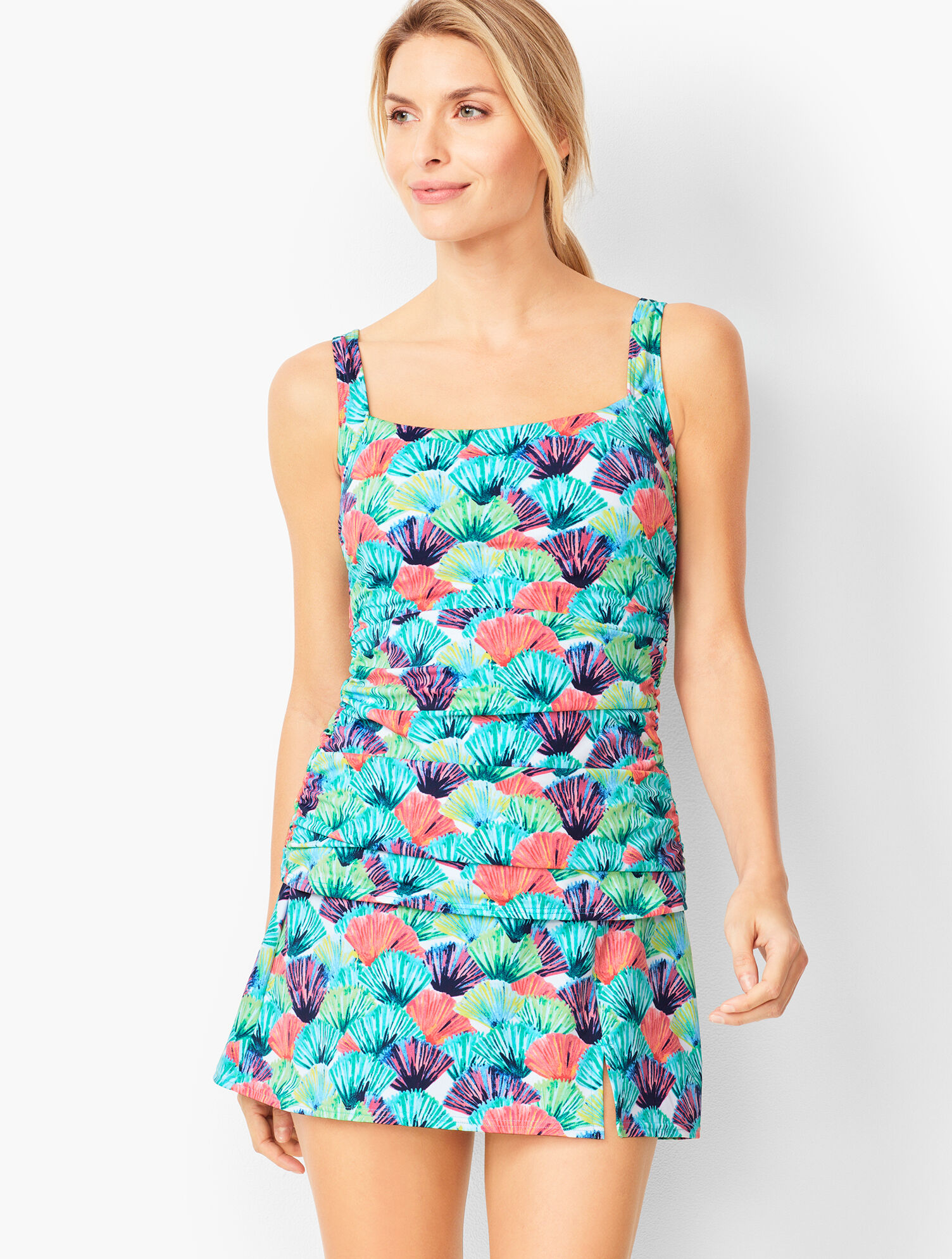 Miraclesuit® Cabana Tankini Top -Watercolor Palms | Talbots