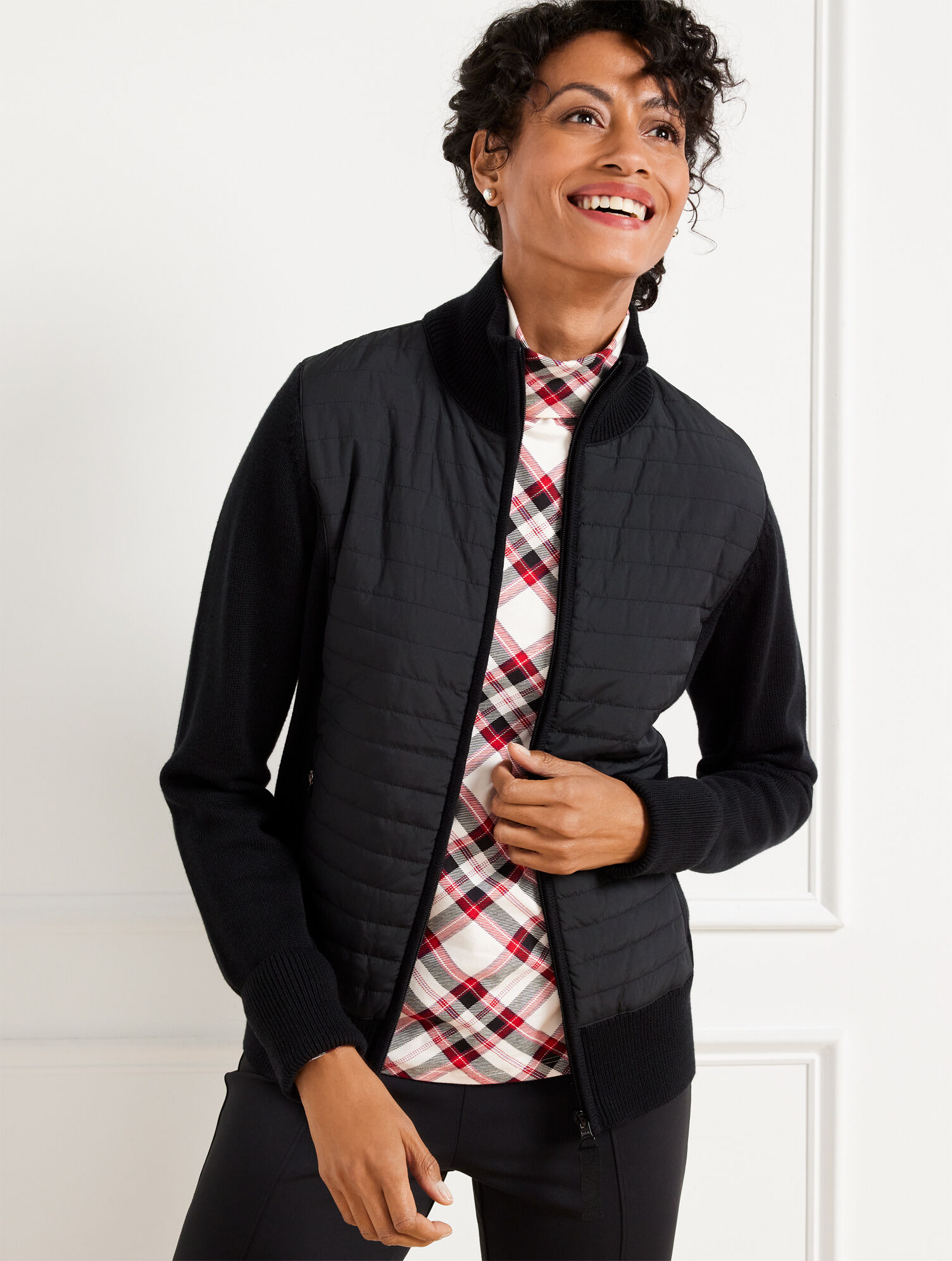 Quilted Mockneck Sweater Jacket | Talbots