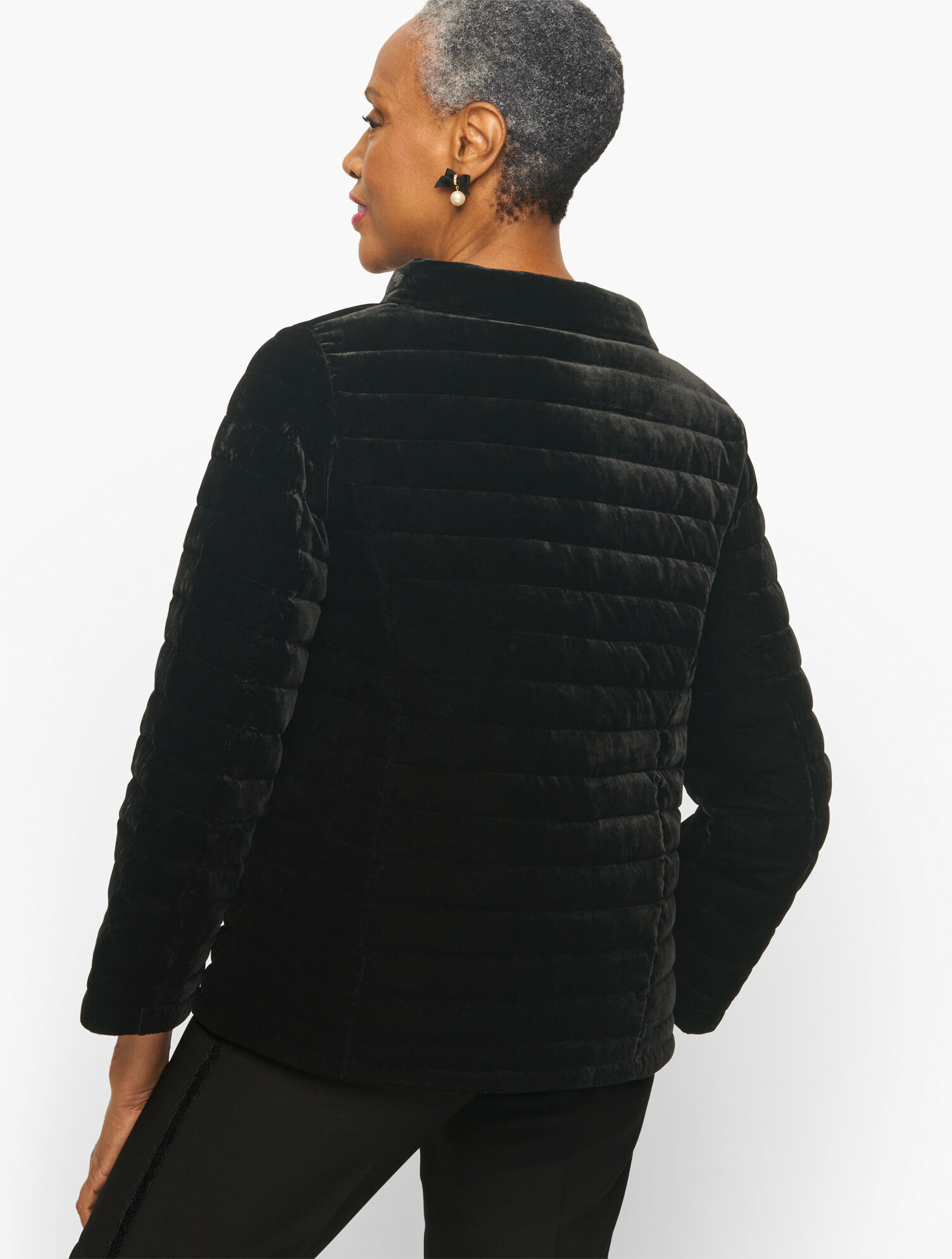 Quilted Down Fill Velvet Jacket | Talbots