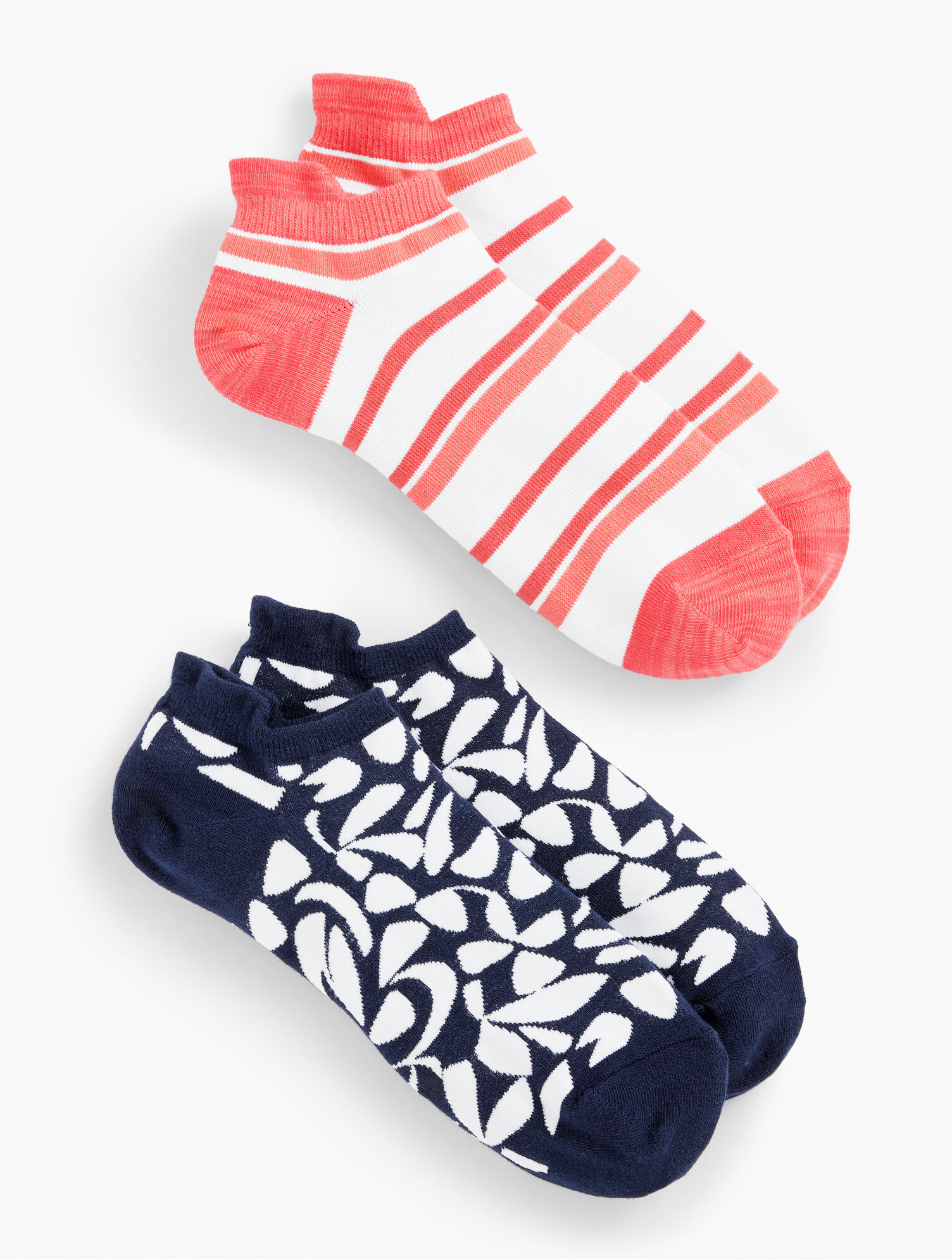 Abstract Floral Two Pair Ankle Socks | Talbots