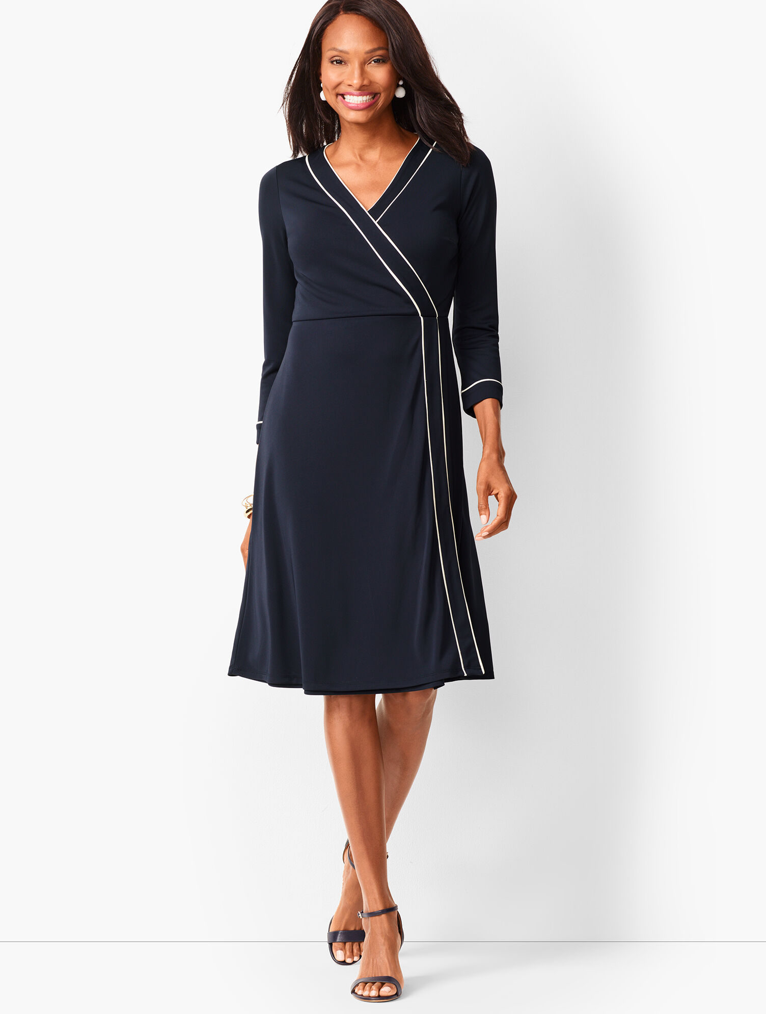 Knit Jersey Faux-Wrap Dress | Talbots