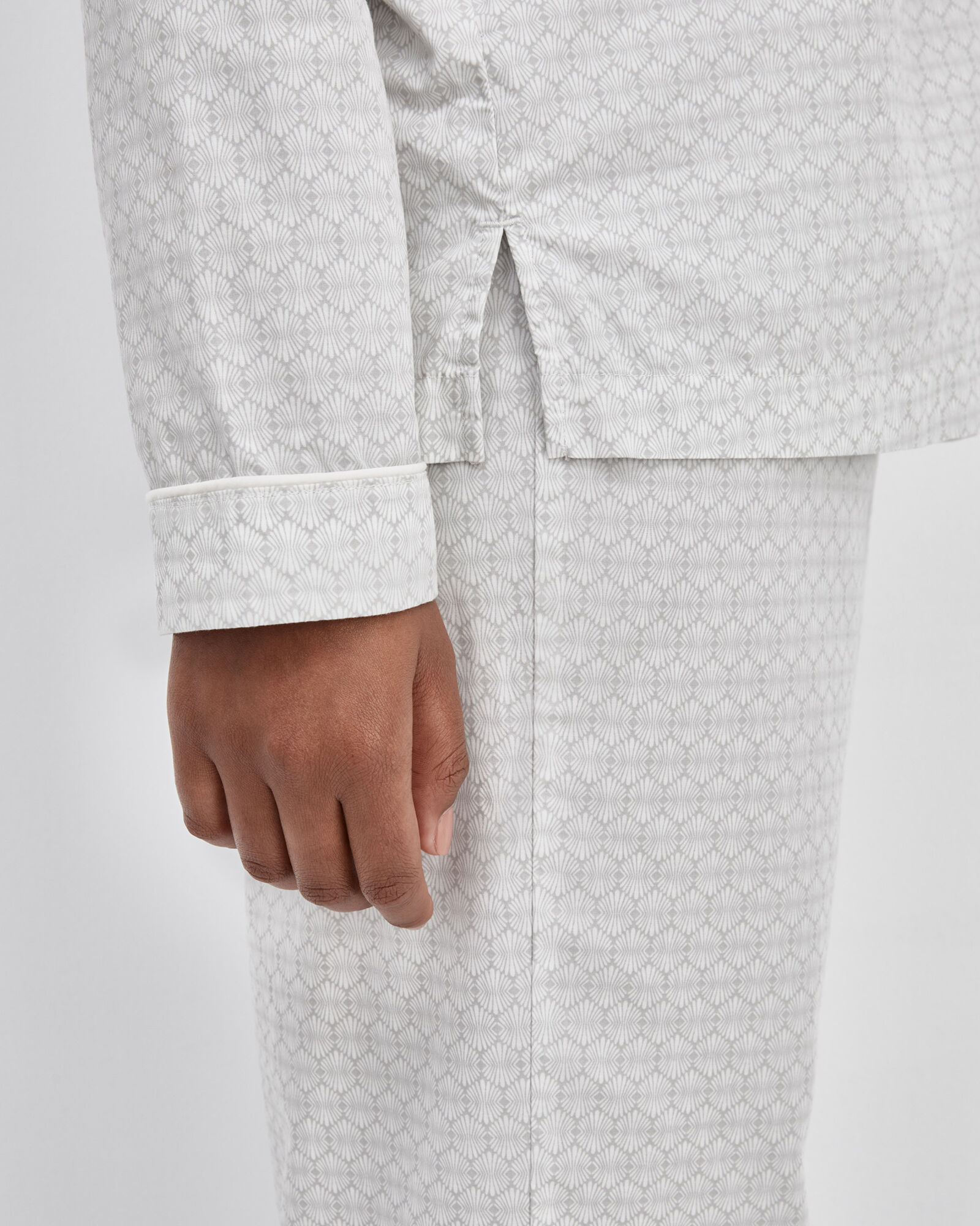 Organic Cotton Poplin Scallop Print Pajama Shirt | Haven Well Within