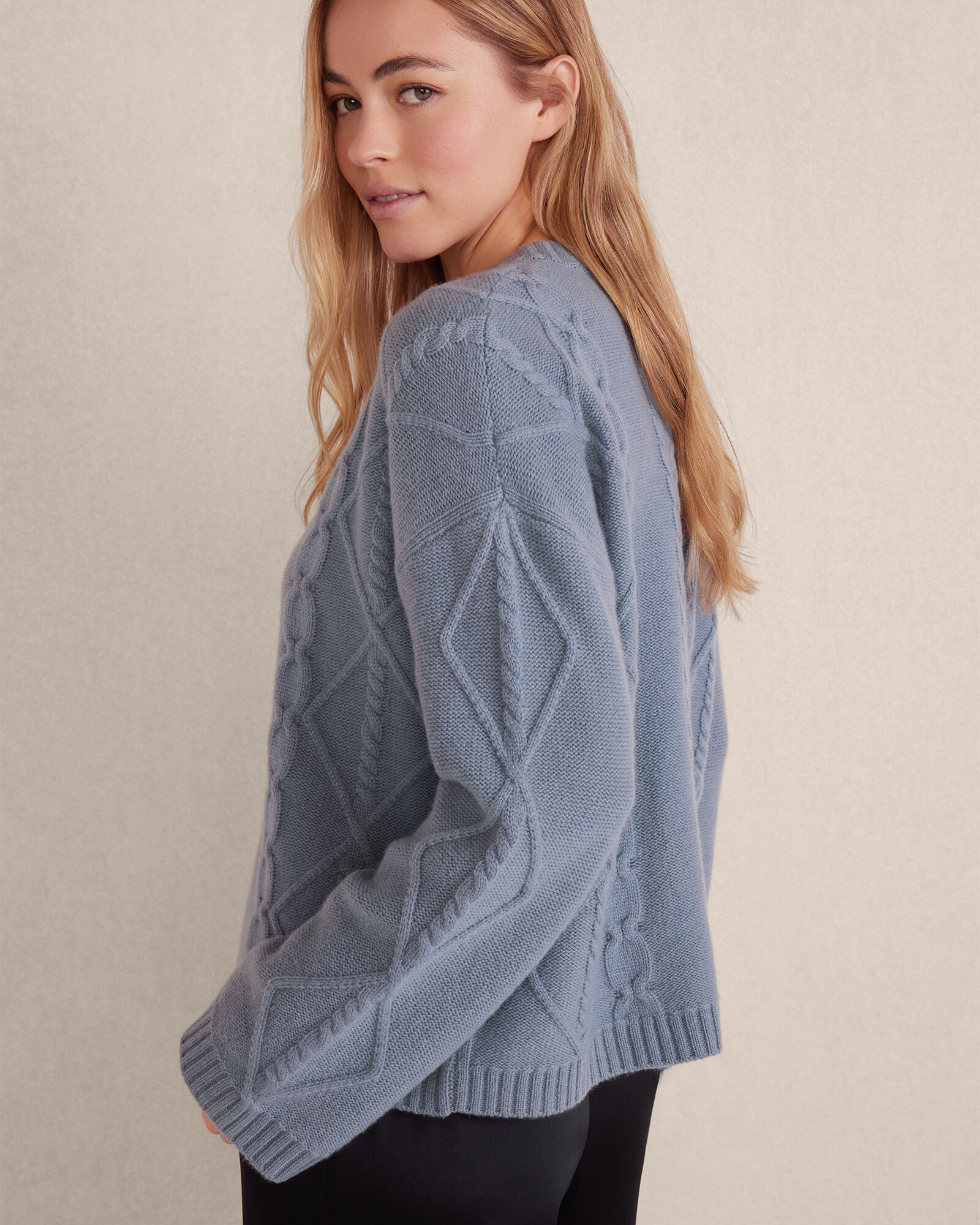 Cashmere Cable Knit Crewneck Sweater | Haven Well Within
