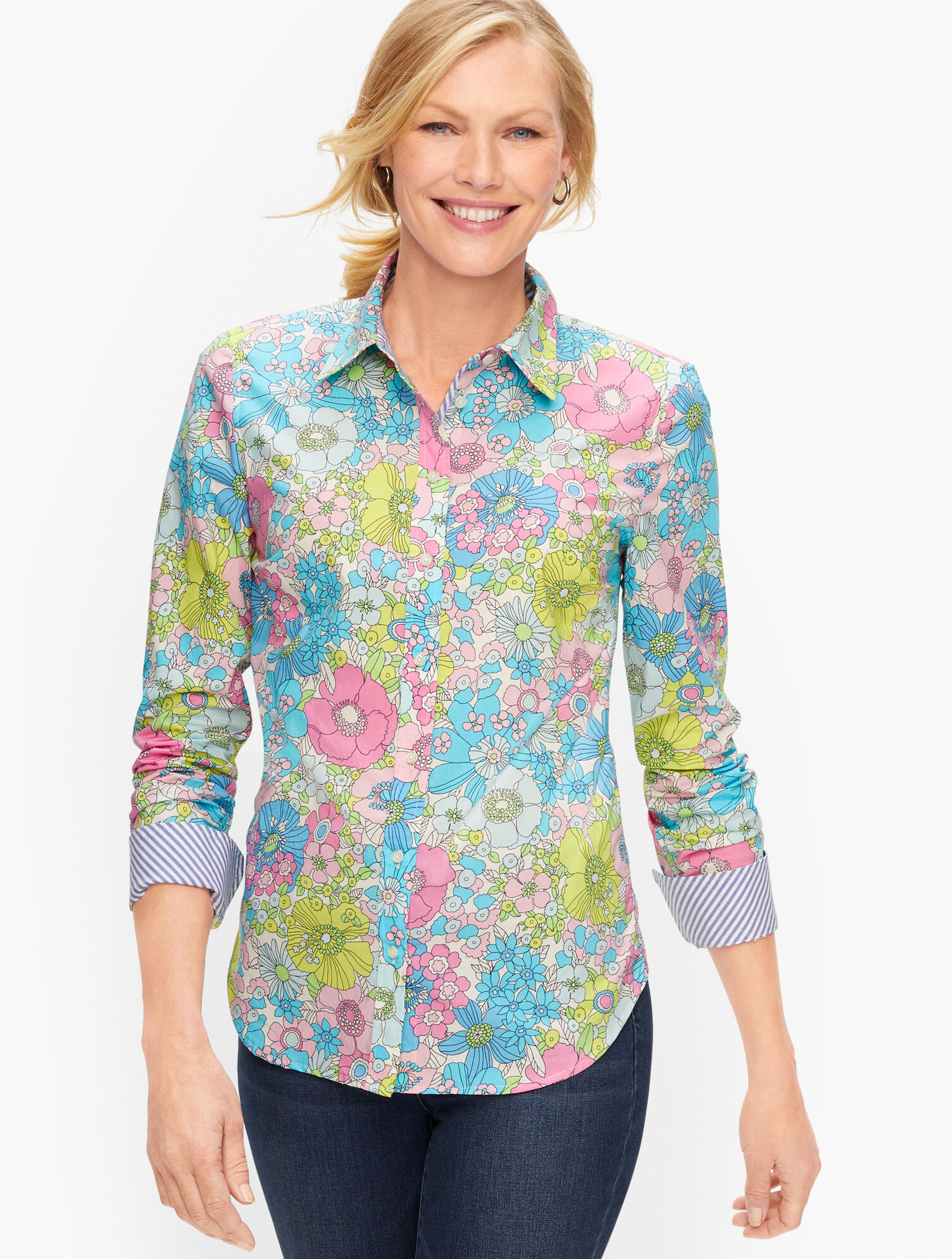 Classic Cotton Shirt - Layered Floral | Talbots