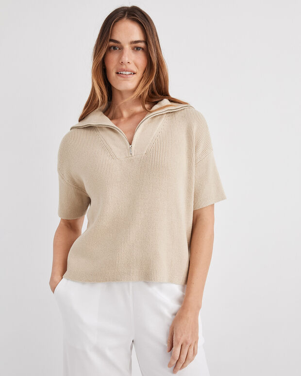 Organic Cotton Half Zip Sweater | Haven Well Within