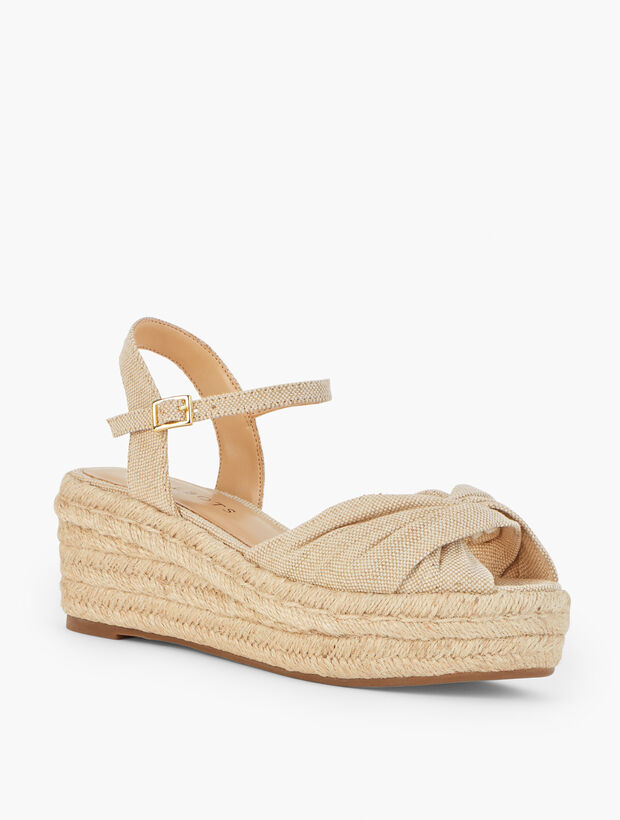 Natalie Twist Lurex Linen Espadrille Wedges | Talbots