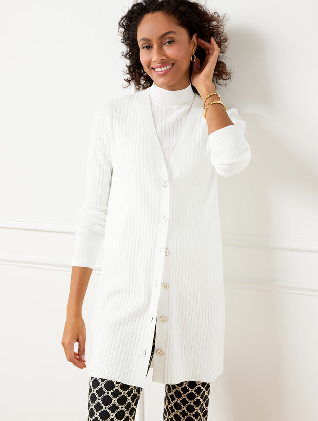 Ribbed V-Neck Cardigan | Talbots