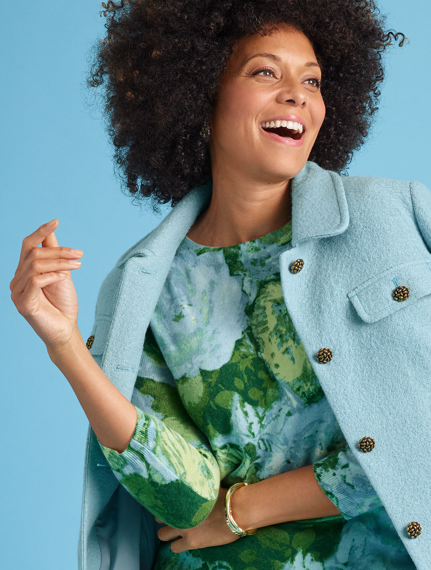 Audrey Cashmere Sweater - Abstract Floral | Talbots