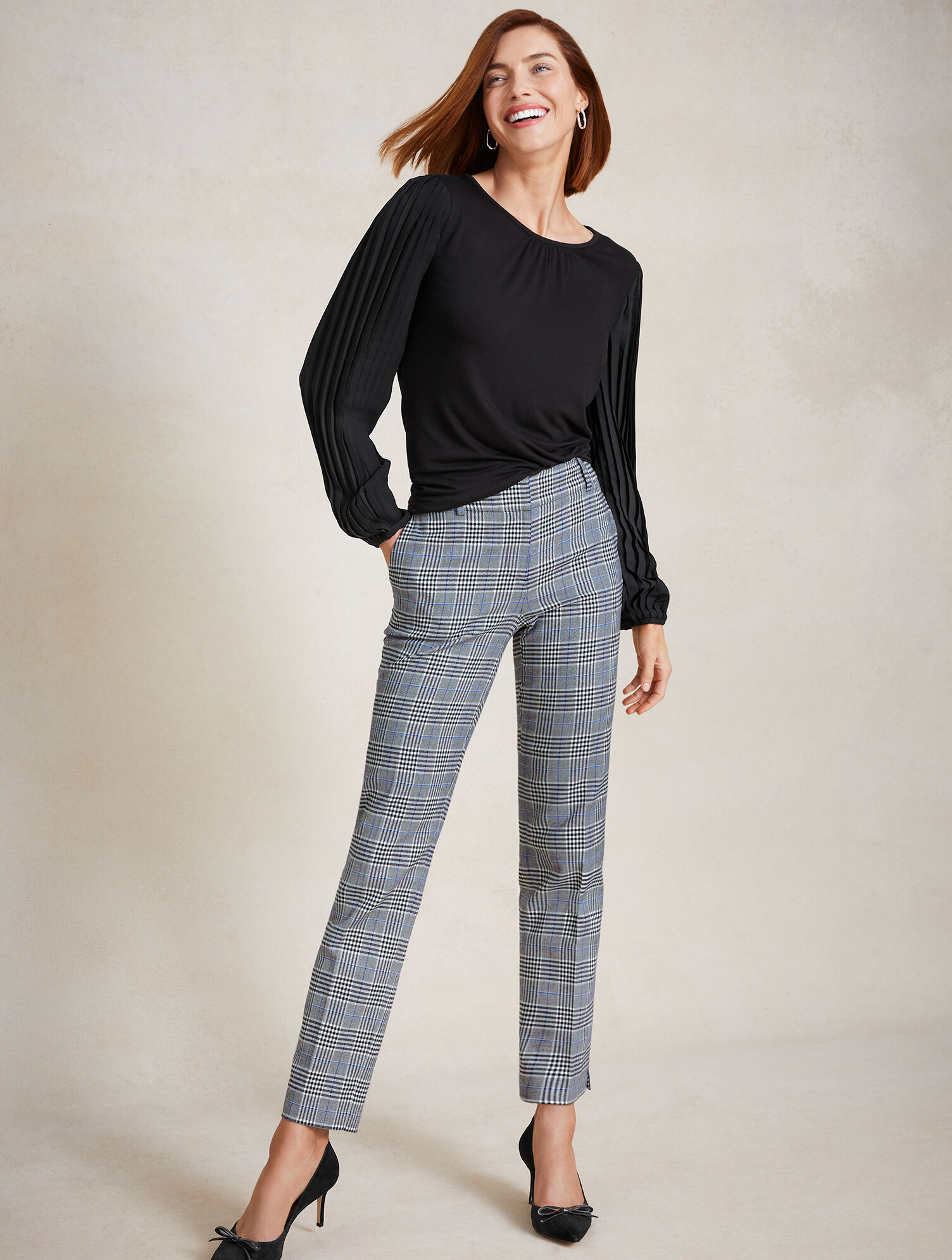 Talbots Hampshire Ankle Pants - Glen Plaid | Talbots