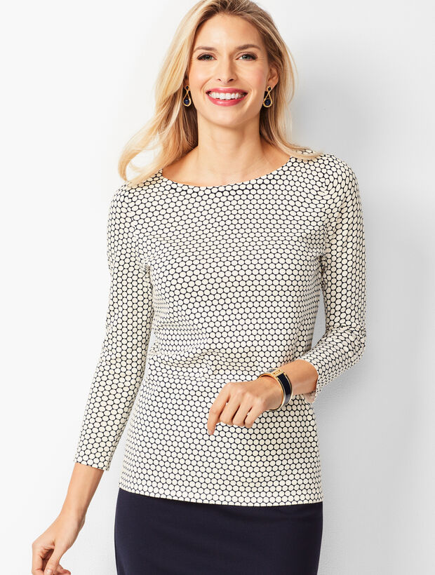 Classic Bateau-Neck Sweater - Geo Print | Talbots