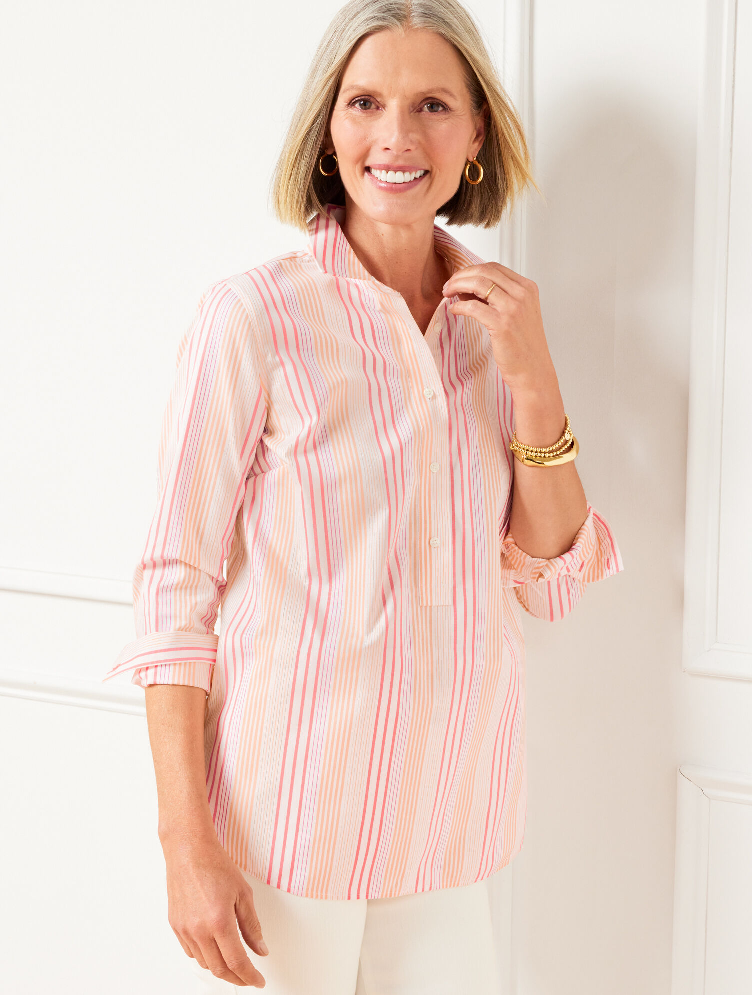 Non-Iron Tunic - Flourish Stripe | Talbots