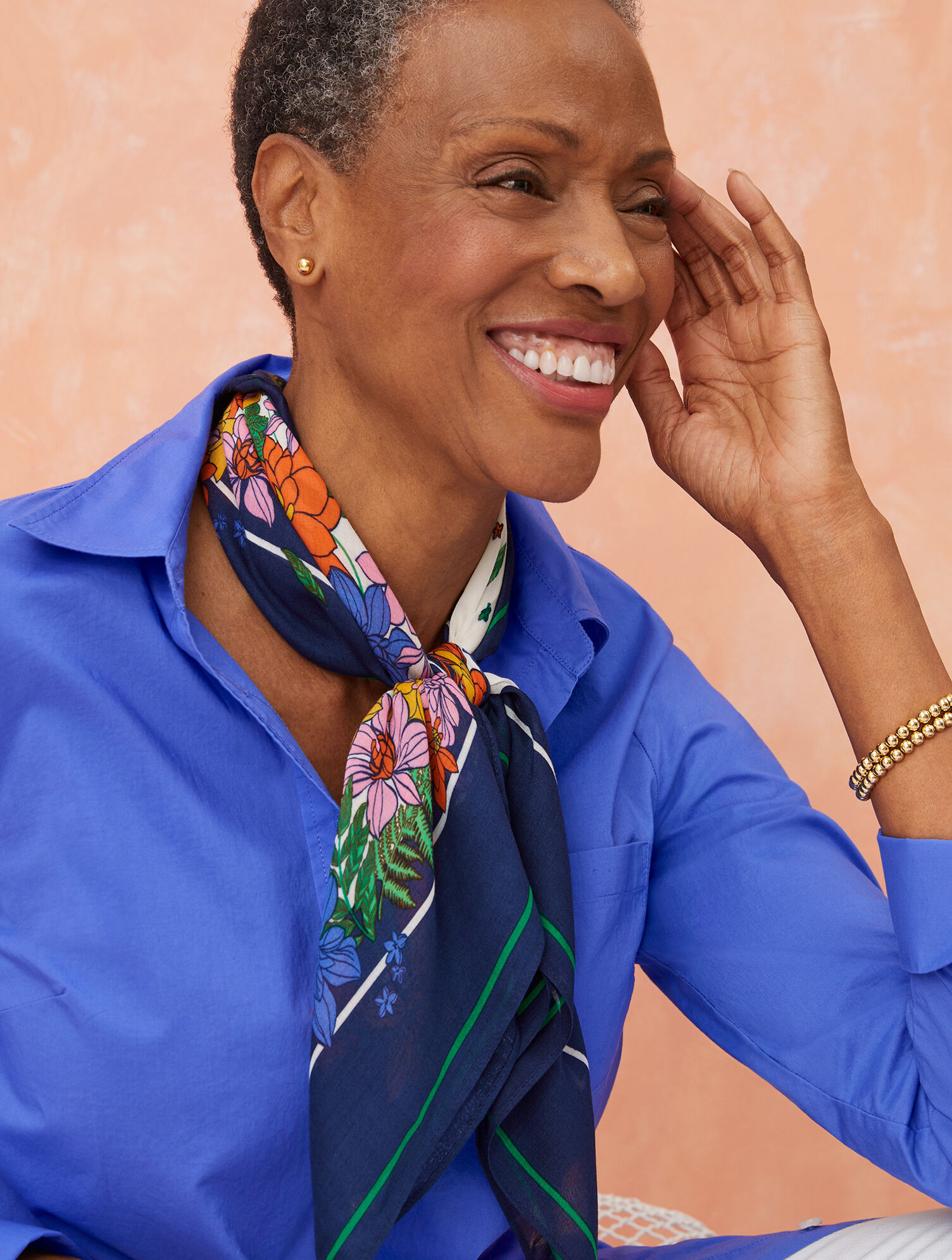 Blissful Floral Square Scarf | Talbots