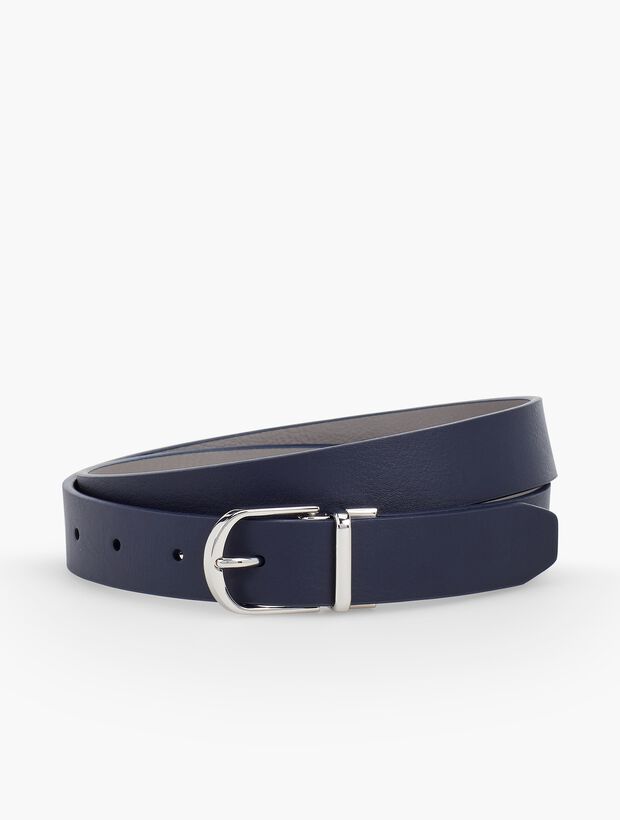 Plus Size Reversible Leather Tab Belt | Talbots