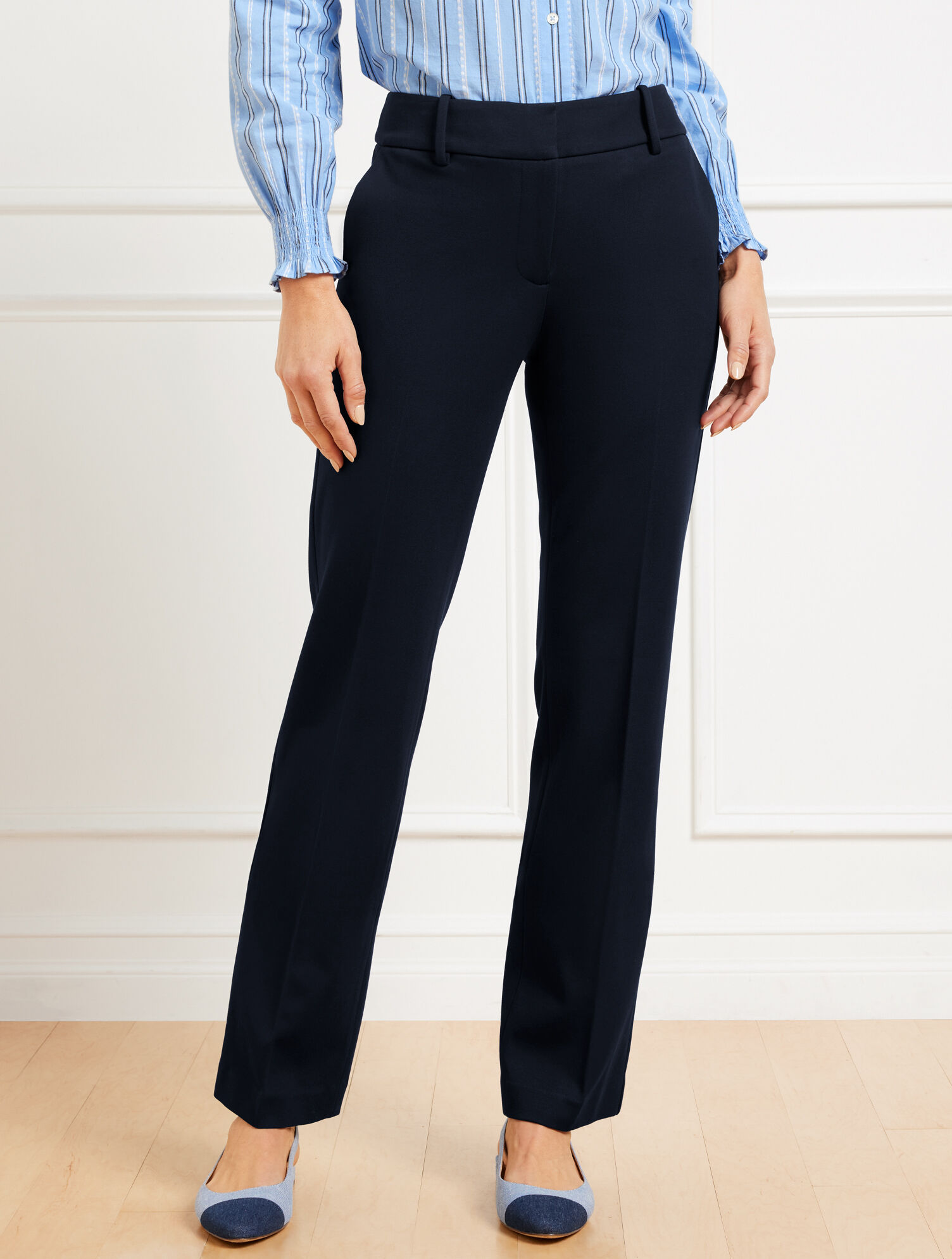 Straight Leg Ponte Trousers | Talbots