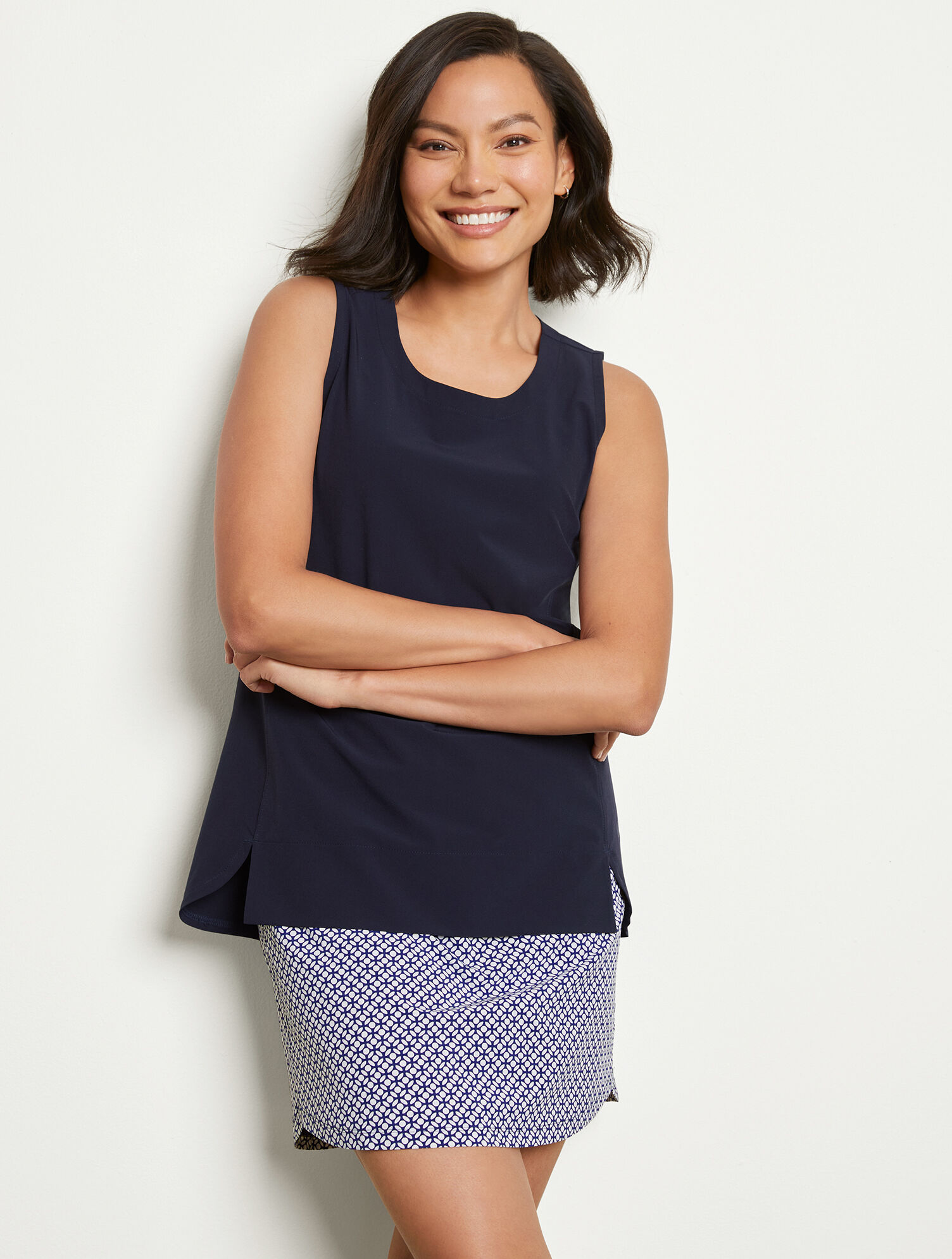 Leaf Dot Lightweight Stretch Skort | Talbots