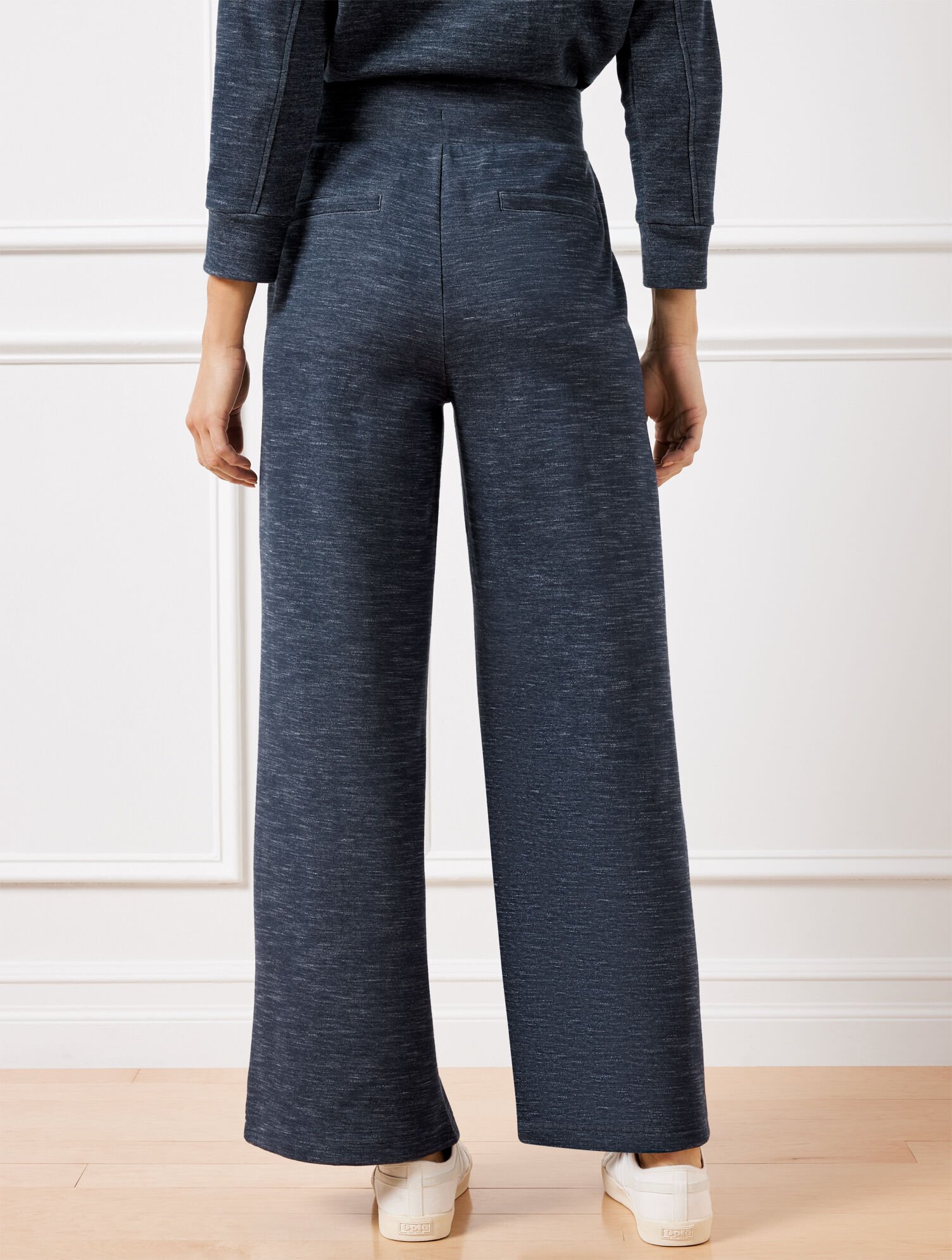 AirKnit Stretch Wide Leg Pants - Indigo Heather | Talbots