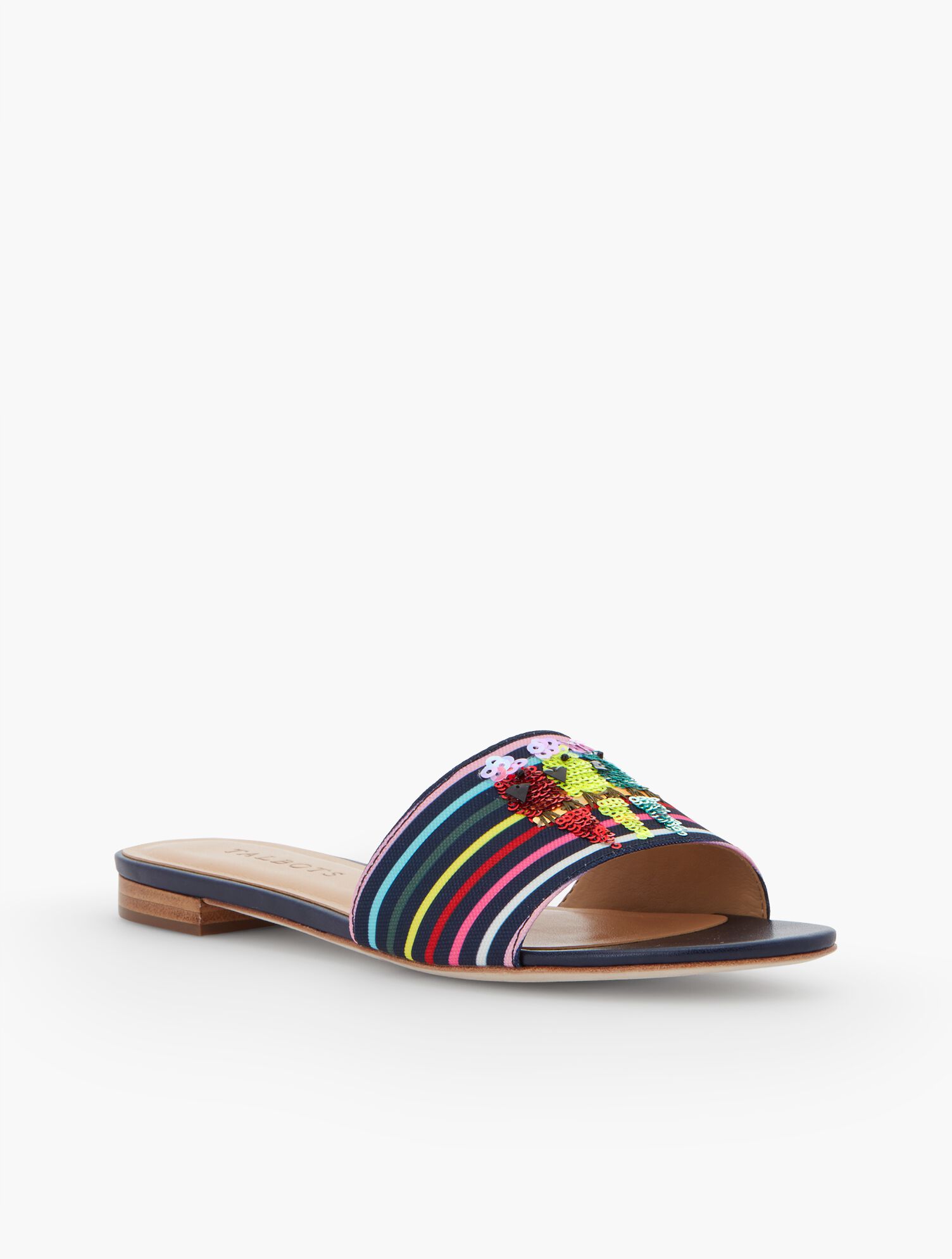 Keri Novelty Slide Sandal - Parrot Embroidery | Talbots