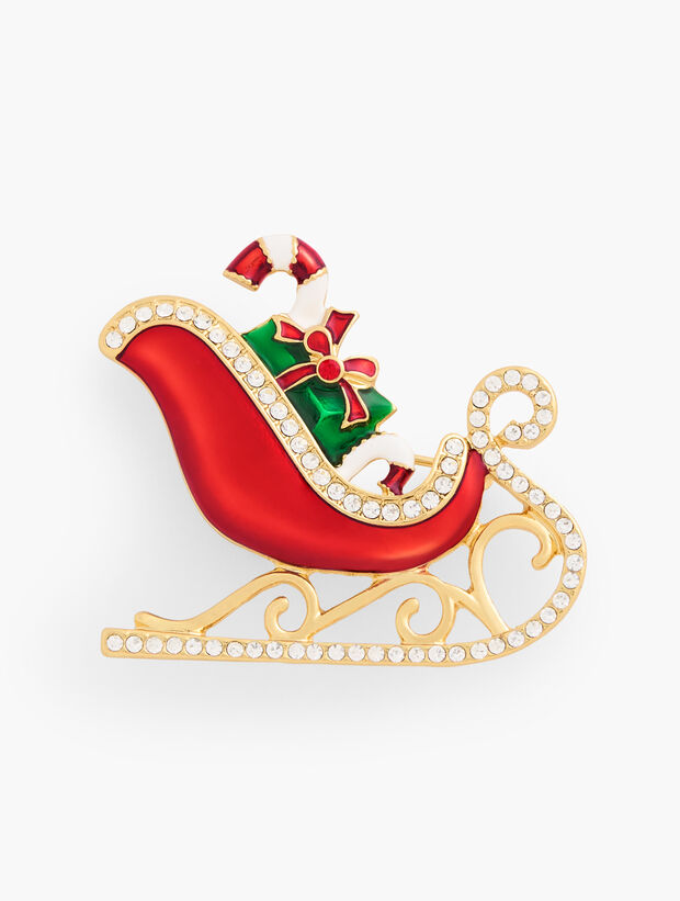Holiday Sleigh Brooch | Talbots