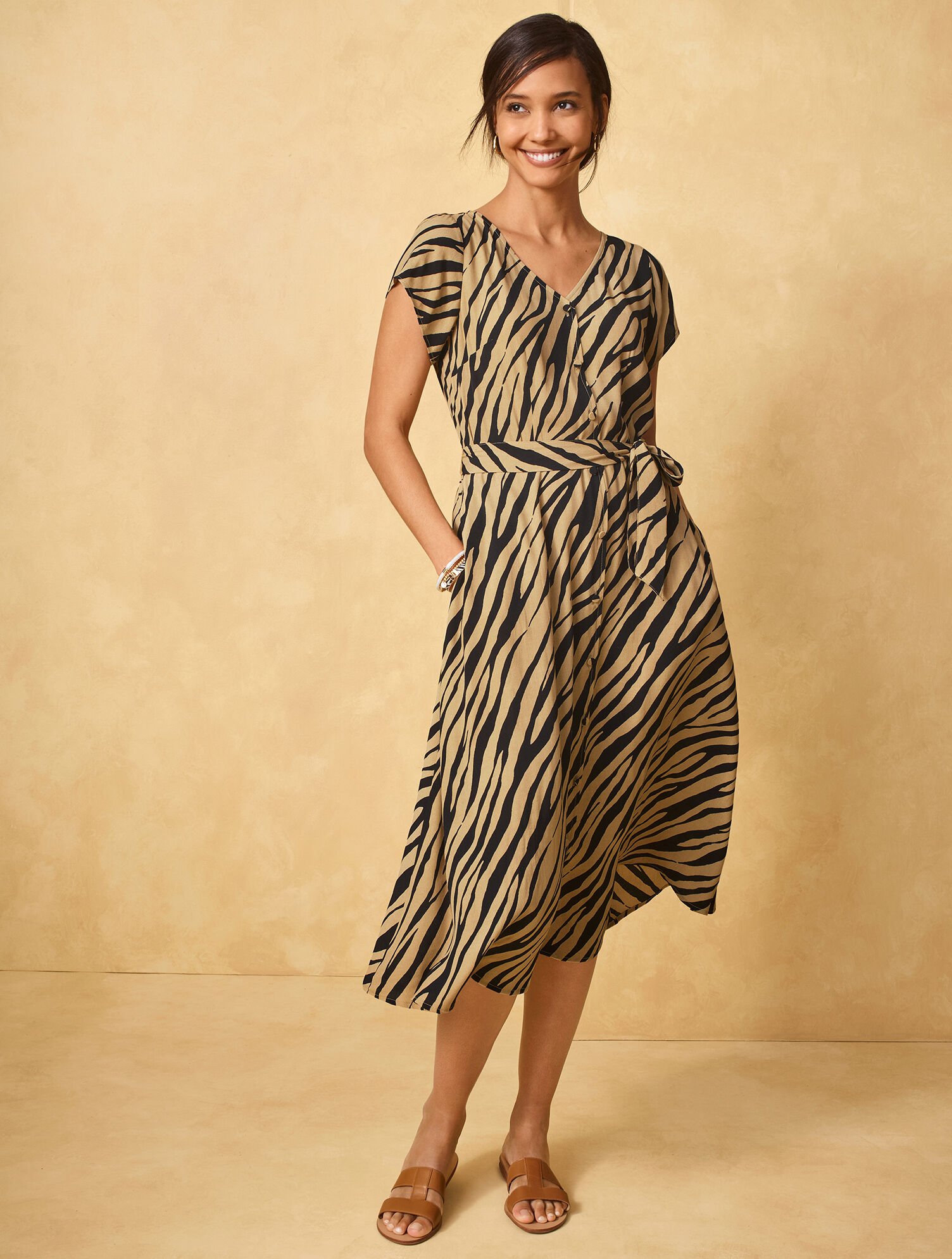 zebra pattern dress