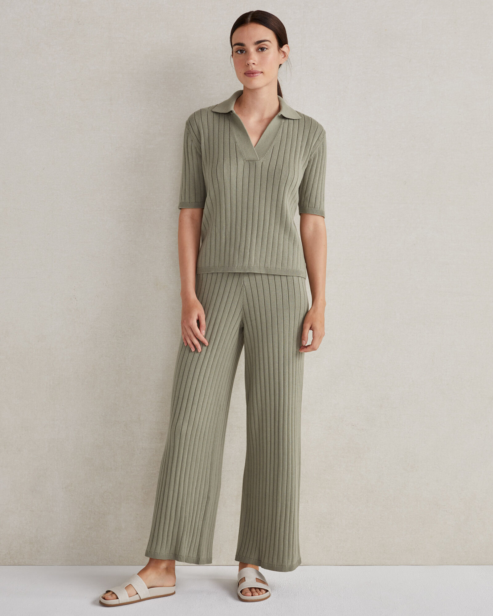 Organic Cotton Wide Rib Pants | Haven Well Within
