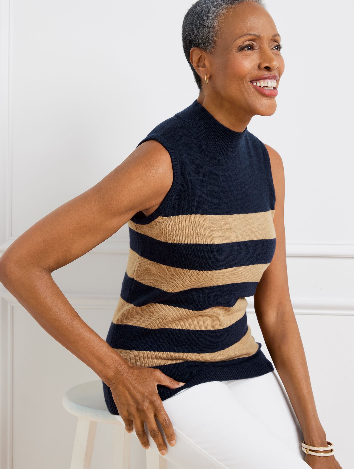 Mockneck Shell - Bold Stripe | Talbots