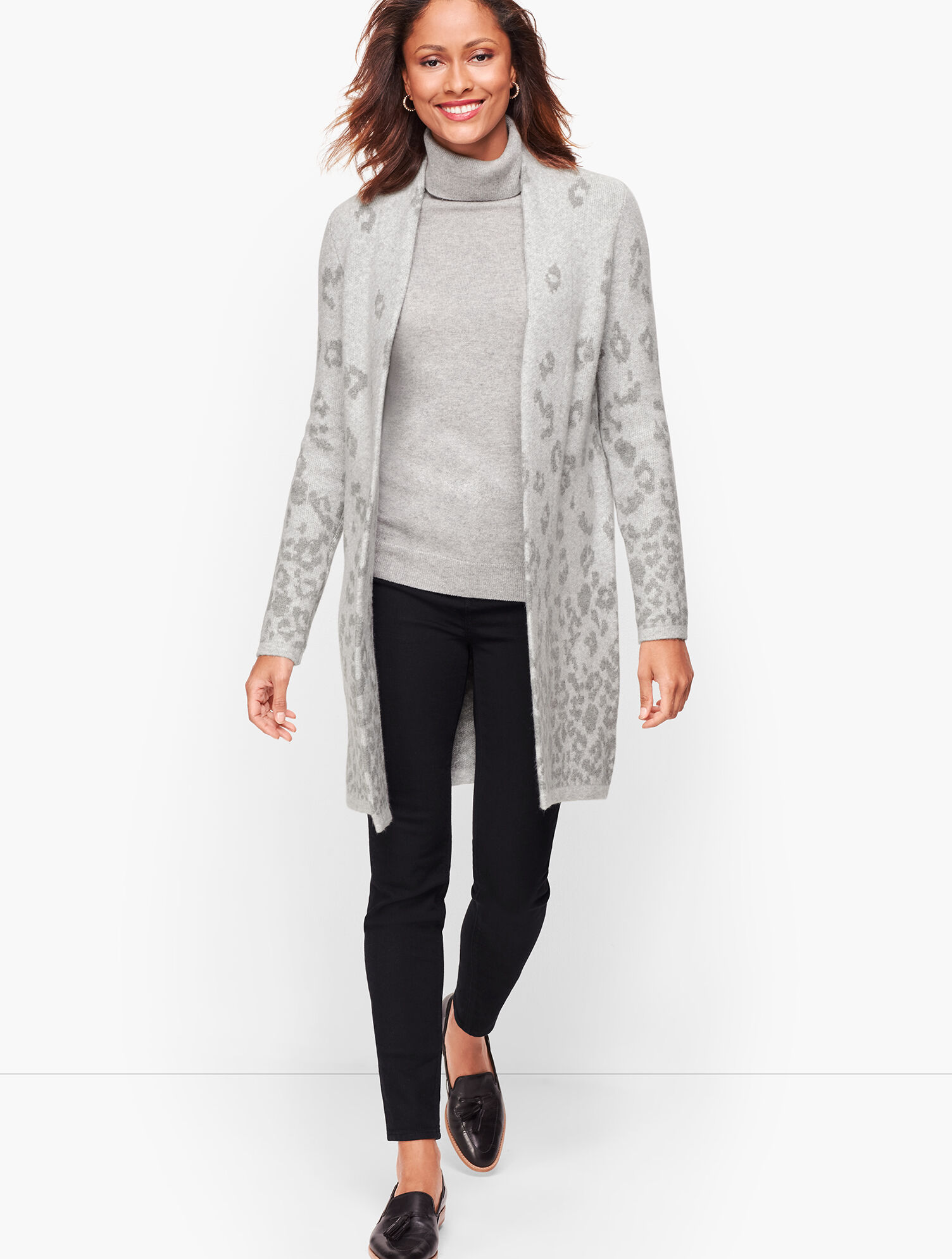 Ombre Animal Print Flyaway Cardigan | Talbots
