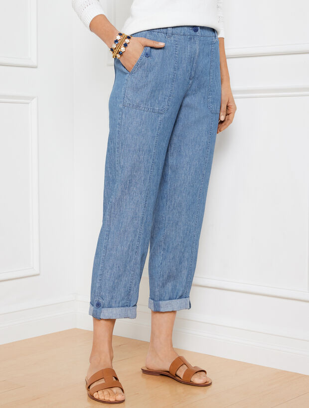 Relaxed Crop Pant - Chambray | Talbots