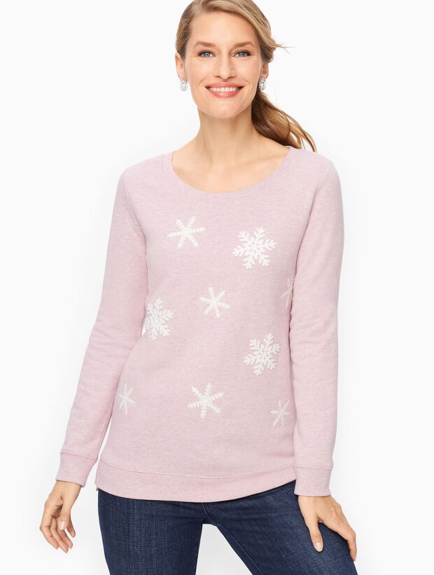 Embroidered Snowflake Sweatshirt | Talbots