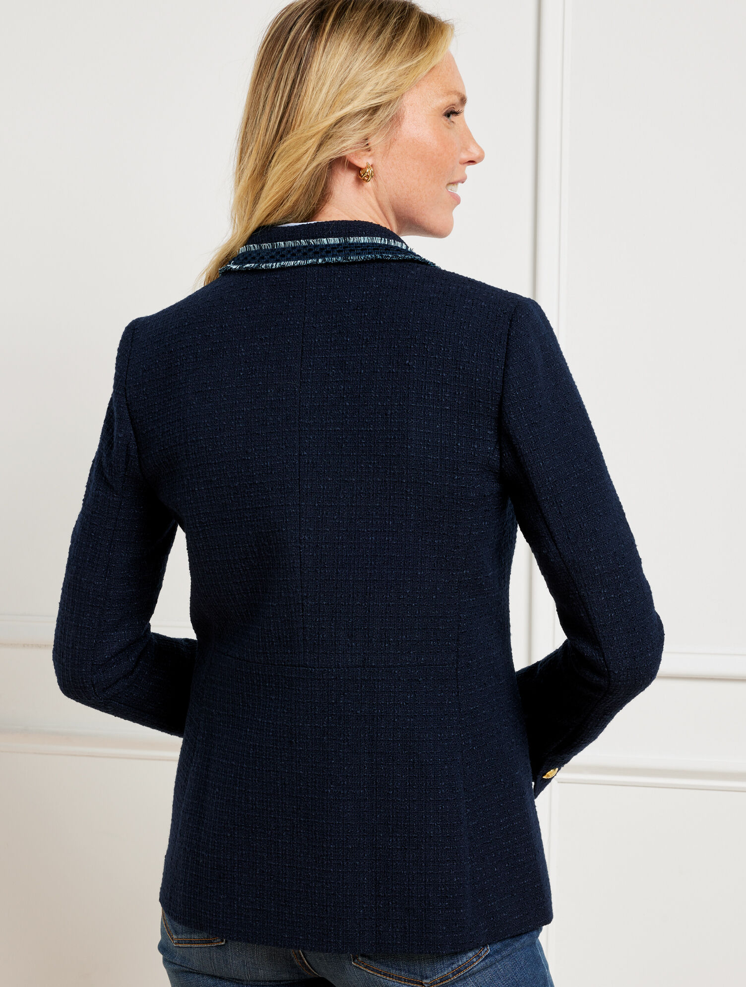 Contrast Trim Tweed Jacket | Talbots