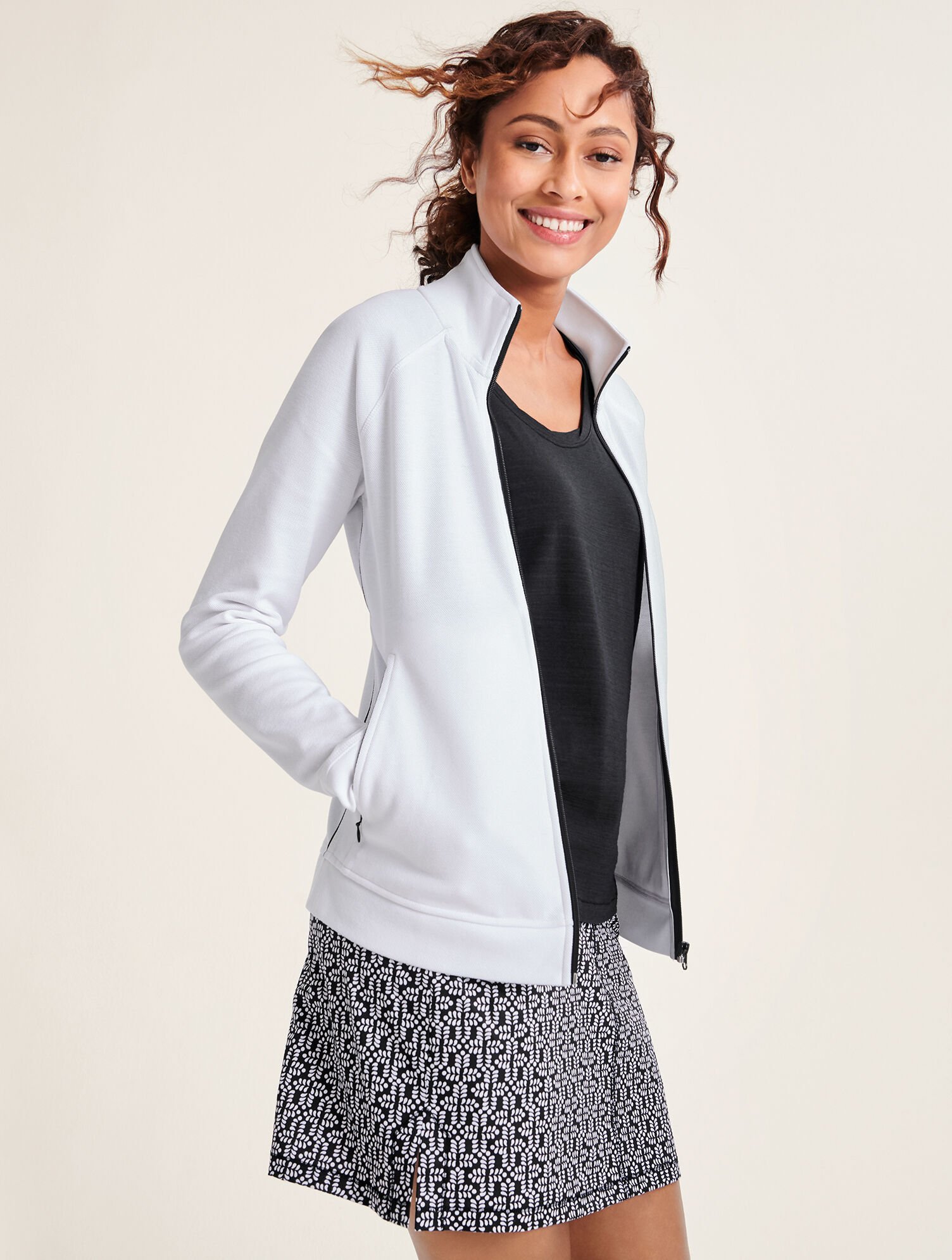 Pique Zip Front Jacket | Talbots