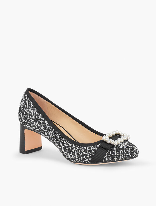 Isadora Pearl Bow Boucle Pumps | Talbots