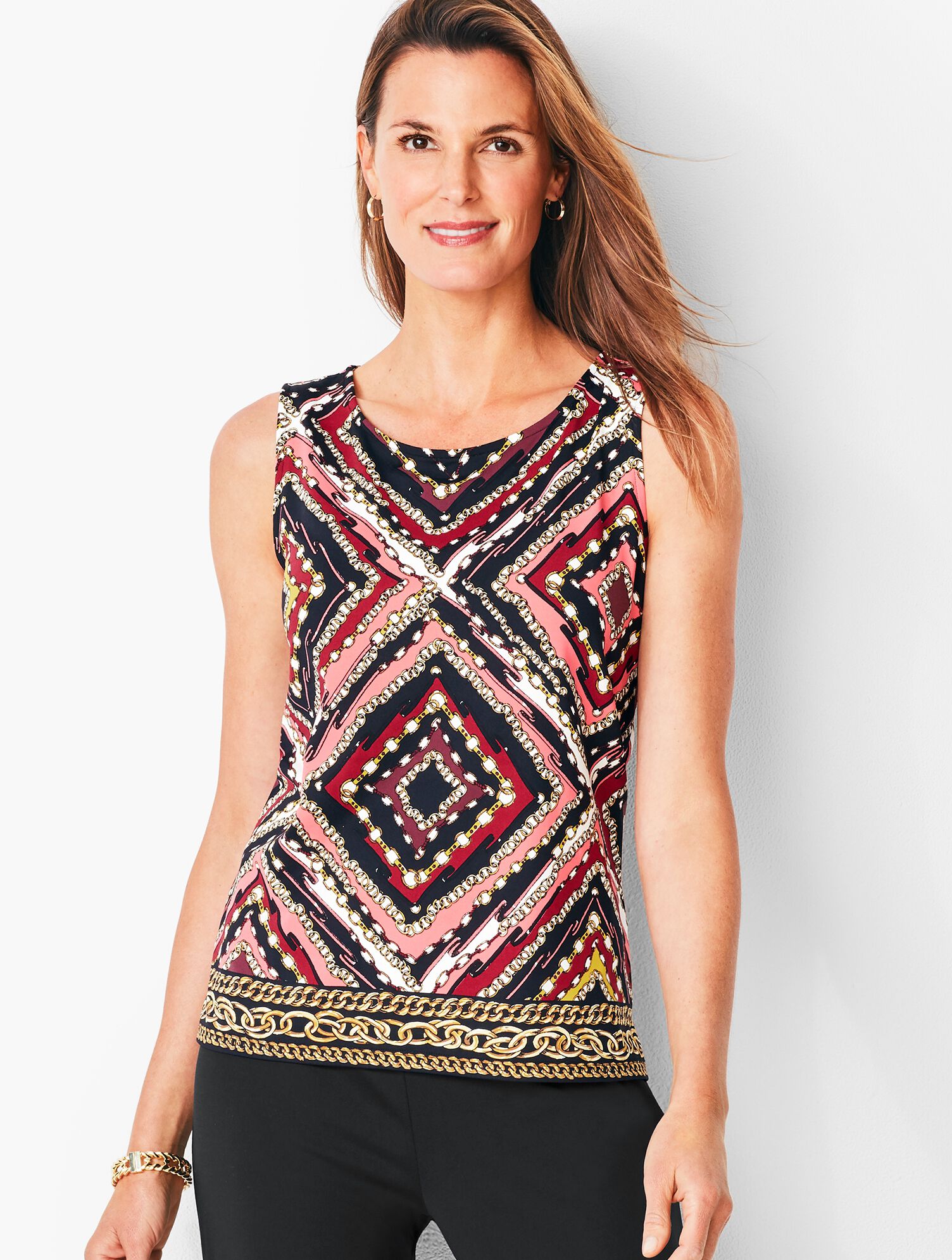 Knit Jersey Tunic Shell - Chains & Medallions | Talbots